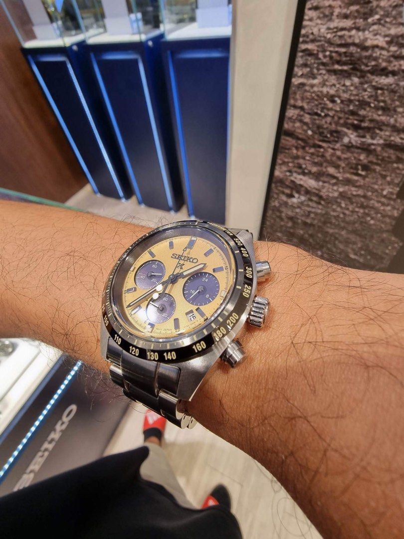 Seiko prospex speed timer chronograph golden panda, Luxury, Accessories ...