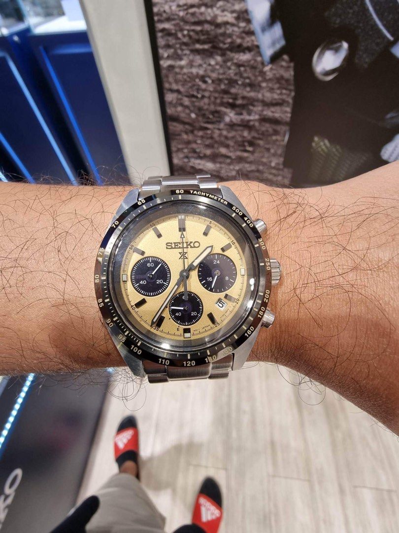 Seiko prospex speed timer chronograph golden panda, Luxury, Accessories ...