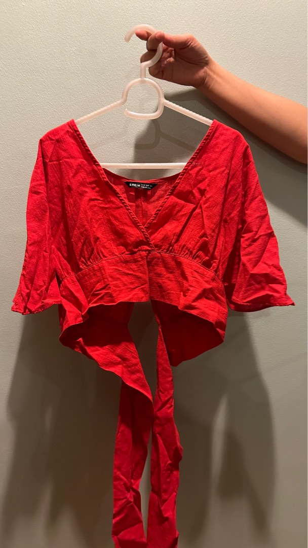 SHEIN Red Top, Women's Fashion, Tops, Others Tops on Carousell