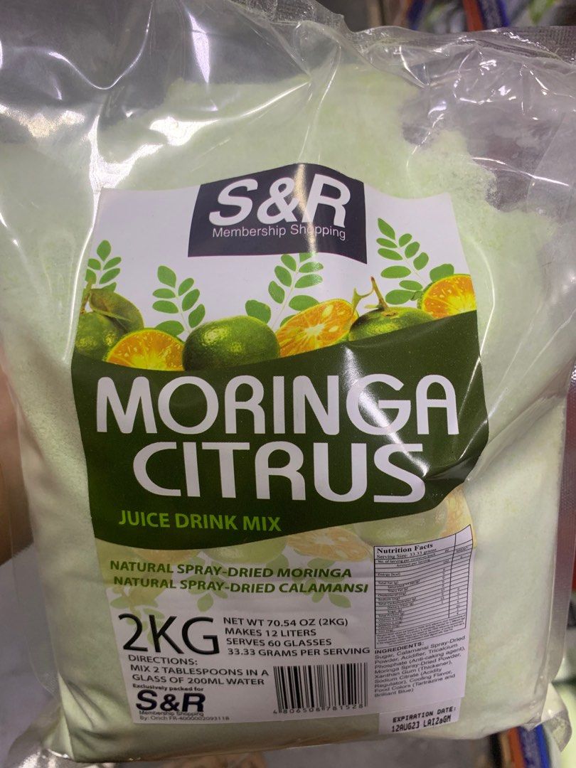 S&R MORINGA CITRUS JUICE POWDER 2KG, Food & Drinks, Beverages on Carousell