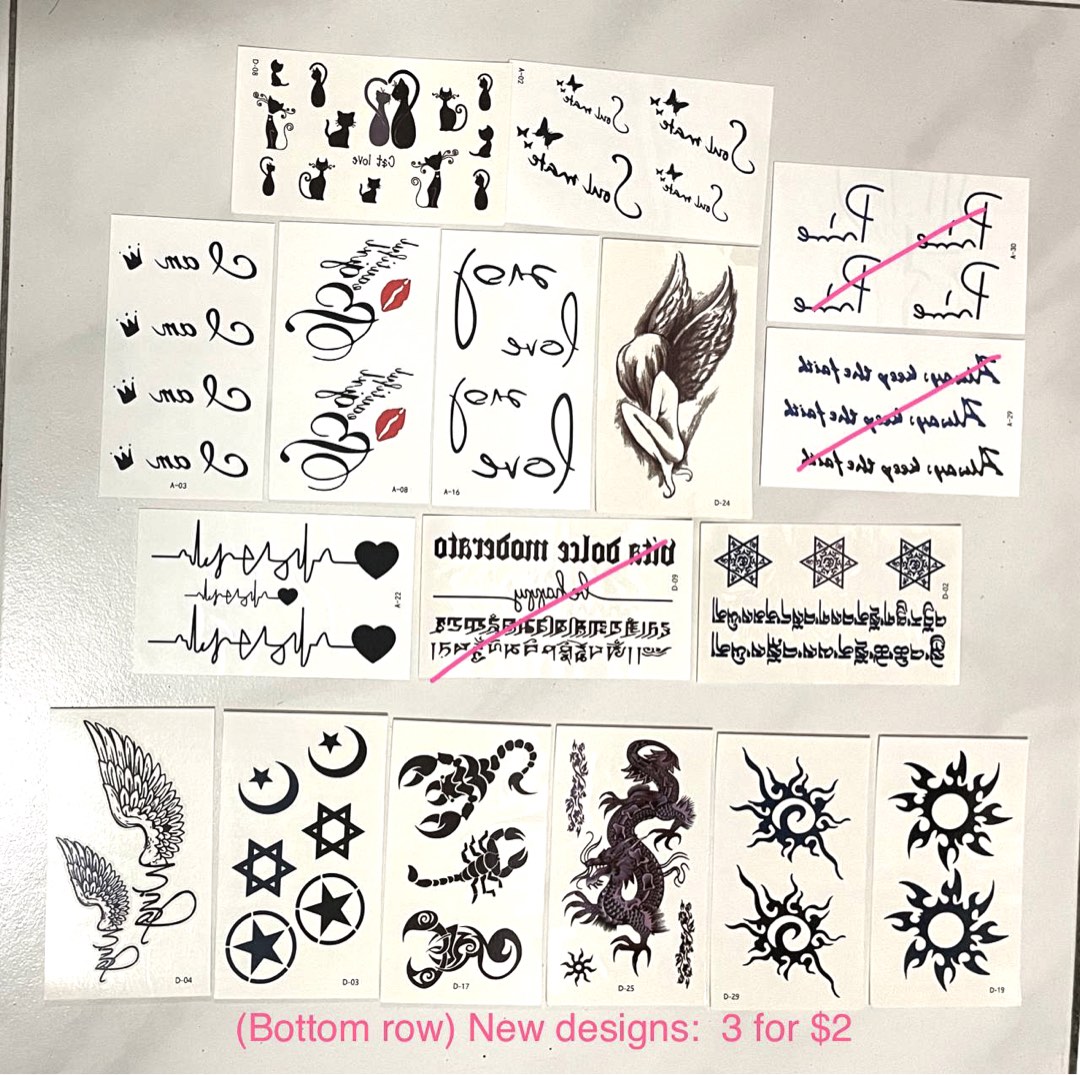 Sticker Tattoos, Hobbies & Toys, Stationery & Craft, Art & Prints on ...