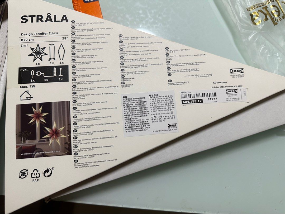 Strala Light with stand, Furniture & Home Living, Lighting & Fans ...