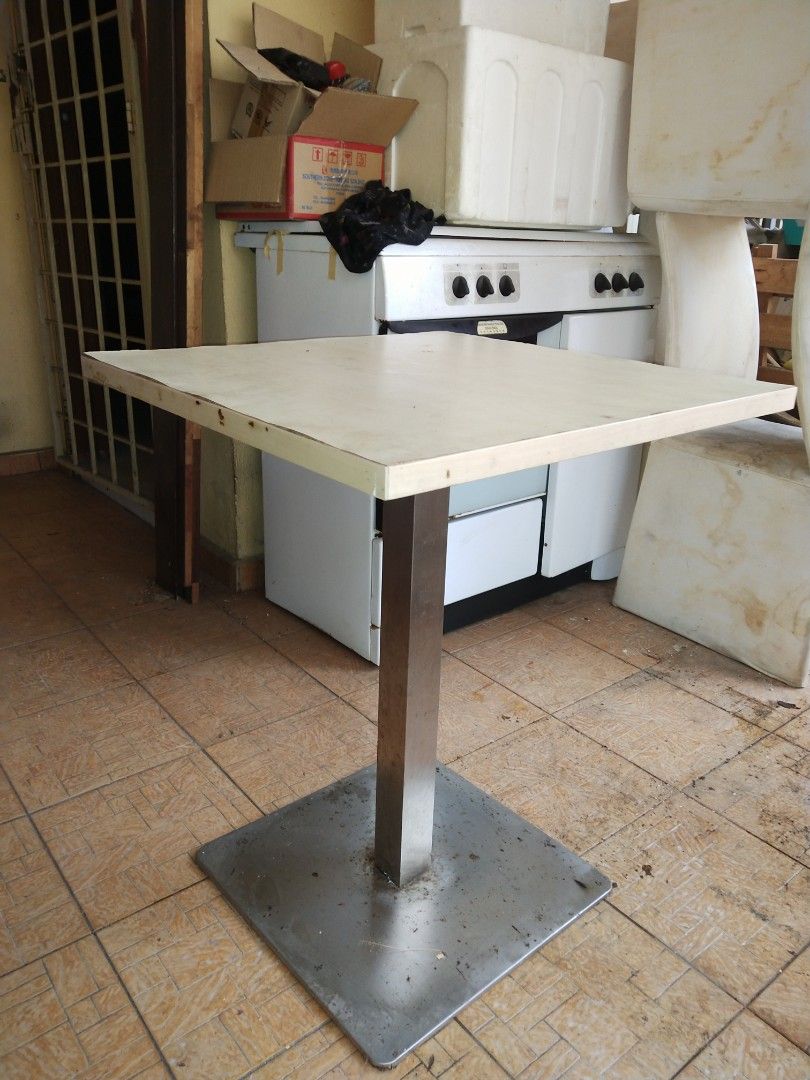 Table 2x2 stainless steel legs, Furniture & Home Living, Furniture ...