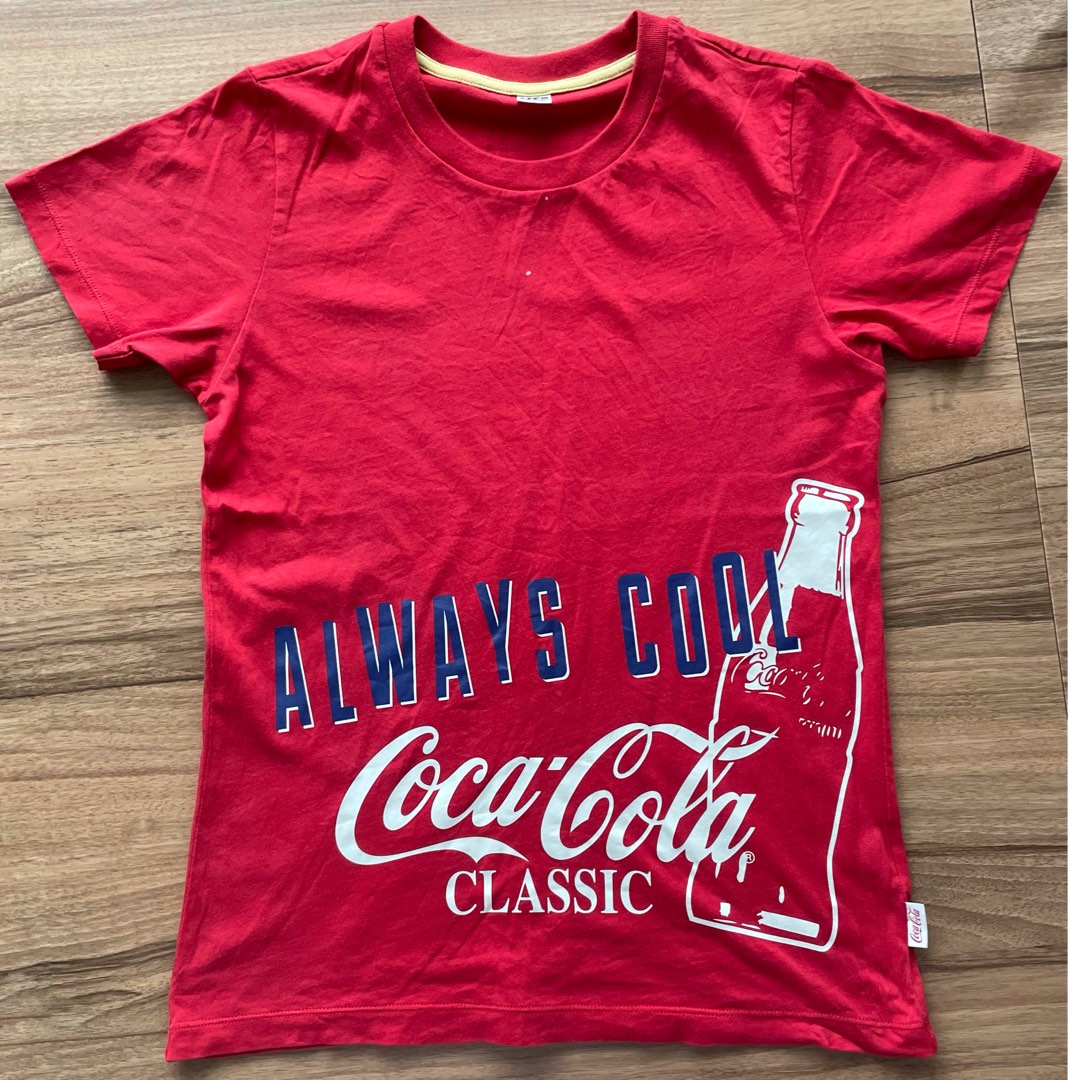 Uniqlo Coca Cola Classic Always Cool Red Shirt, Women's Fashion, Tops ...
