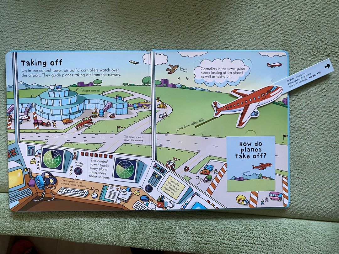 Usborne - Look inside on AIRPORT (flaps book), 興趣及遊戲, 書本 & 文具, 小朋友書 ...
