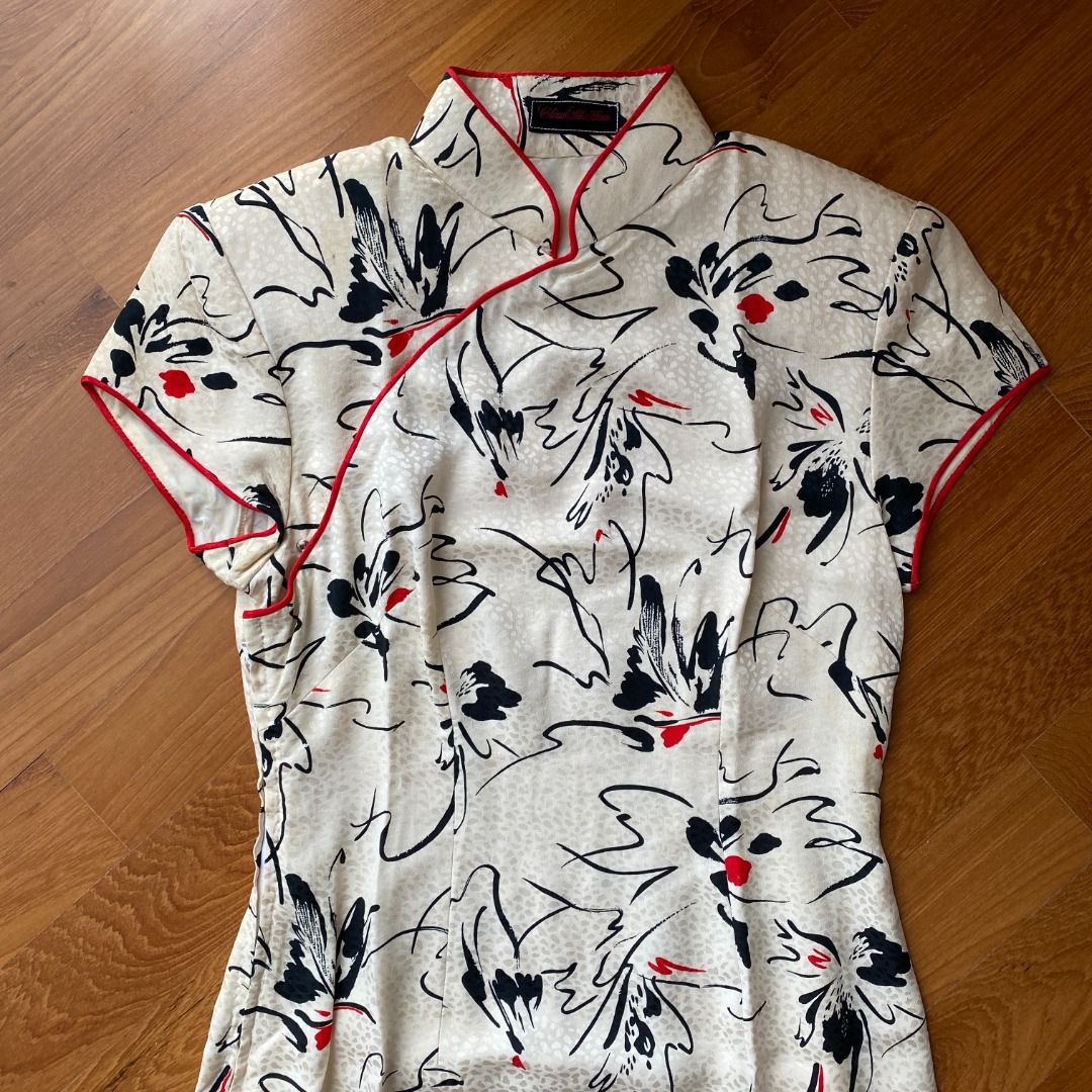 Vintage 1980s Tailored Calligraphy Art Cheongsam Qipao Dress, Women's ...