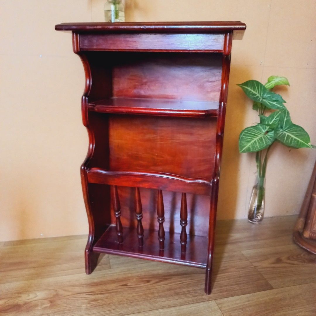 3-tier Vintage karimoku wooden spindles multipurpose side table ...