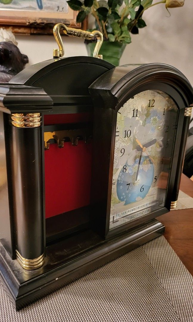 Vintage secret key holder table clock plastic, Furniture & Home Living ...