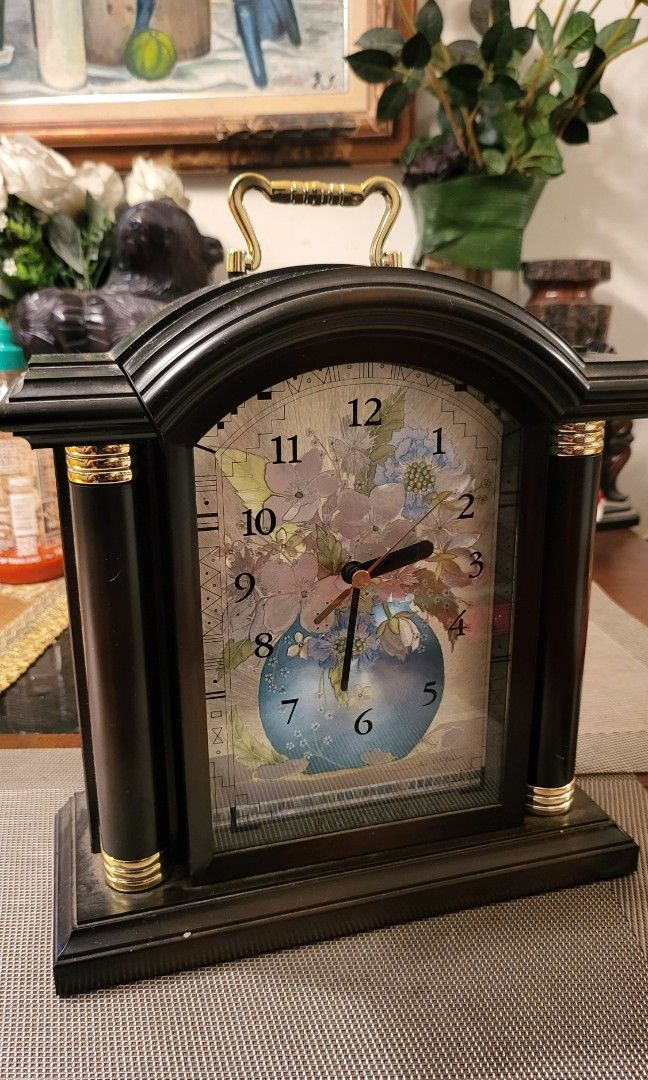 Vintage secret key holder table clock plastic, Furniture & Home Living ...