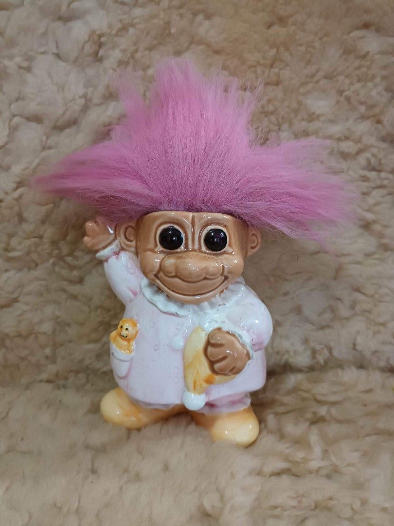 Vintage Troll Doll Ceramic Coin Bank, Hobbies & Toys, Memorabilia ...