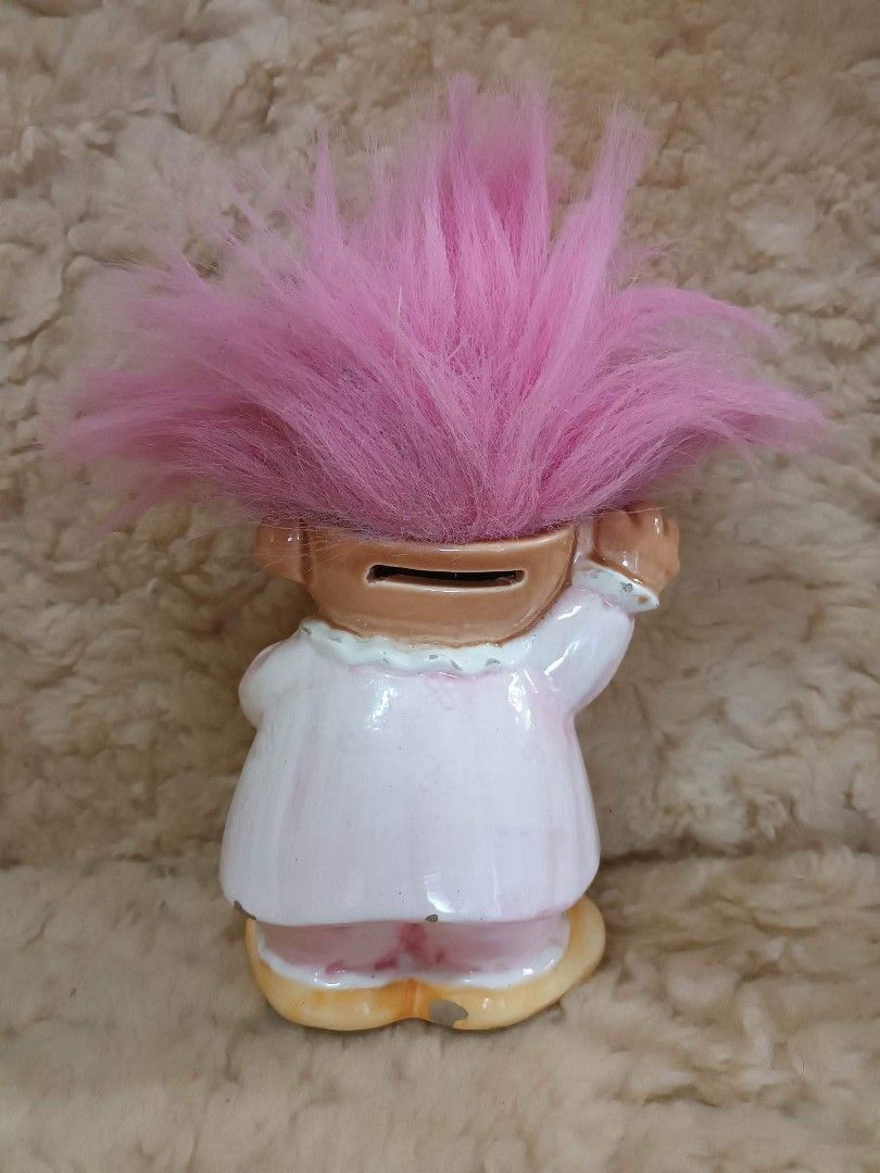 Vintage Troll Doll Ceramic Coin Bank, Hobbies & Toys, Memorabilia ...