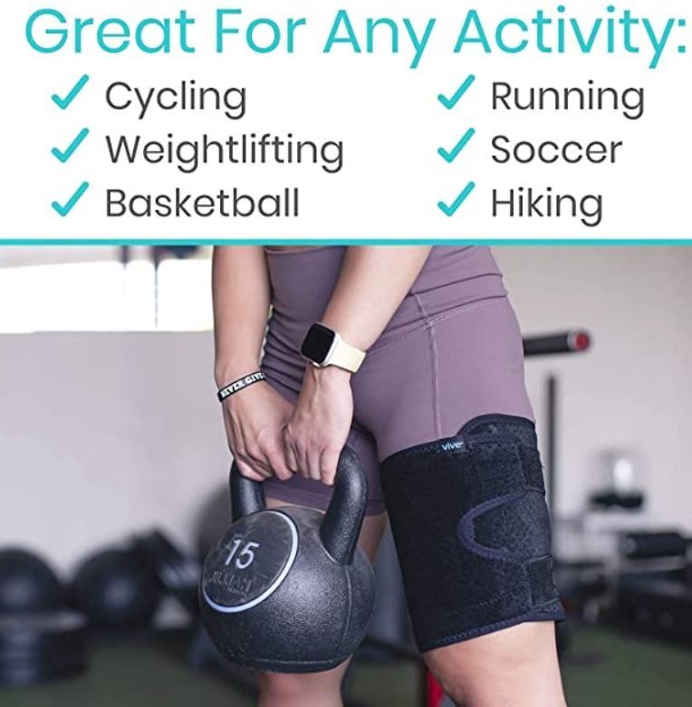 Vive Thigh Brace - Hamstring Quad Wrap, Health & Nutrition, Braces ...