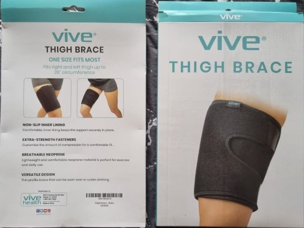 Vive Thigh Brace - Hamstring Quad Wrap, Health & Nutrition, Braces ...