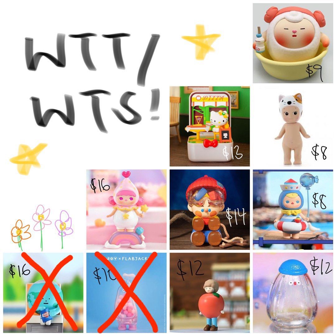 [WTT/WTS] popmart figurines blind box pucky sanrio pino jelly sonny ...