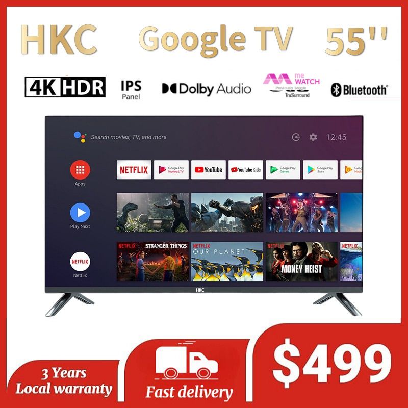 4K Android TV/55 Inch/google TV/ InchInbuilt Chromecast/Netflix/Youtube ...