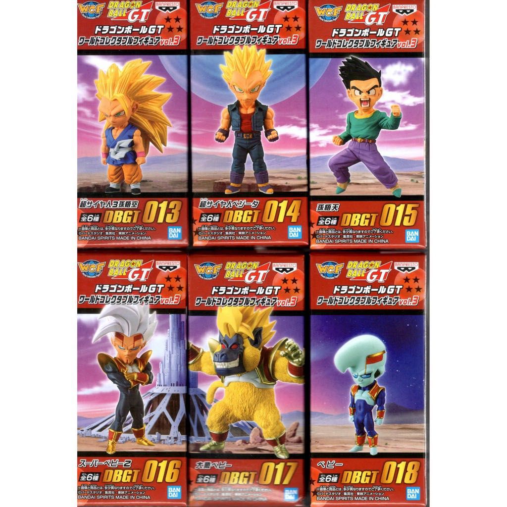 全新未開 WCF Banpresto 龍珠 dbgt dragon ball GT Wcf vol.3 全6款 孫悟空 超西 超級撒亞人3 比達 孫悟天 baby 貝比 大猿 013 014 ...