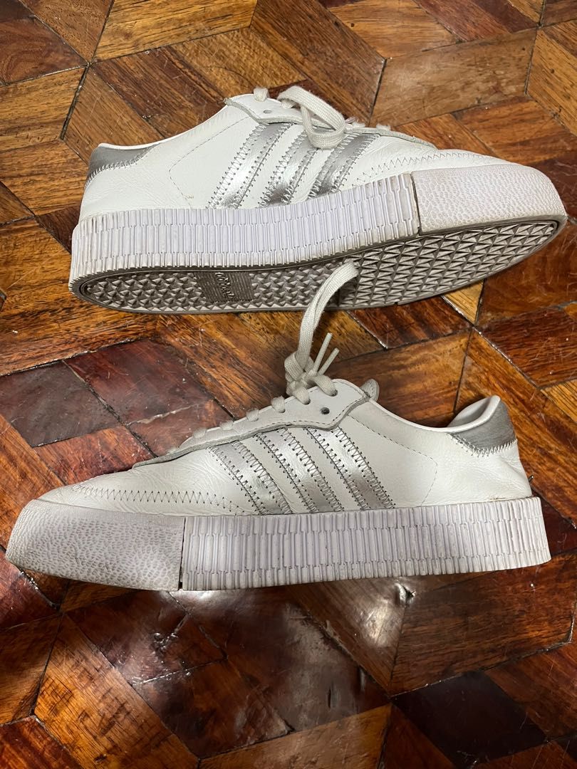 Adidas Samba Platform - White/Silver, Women's Fashion, Footwear ...