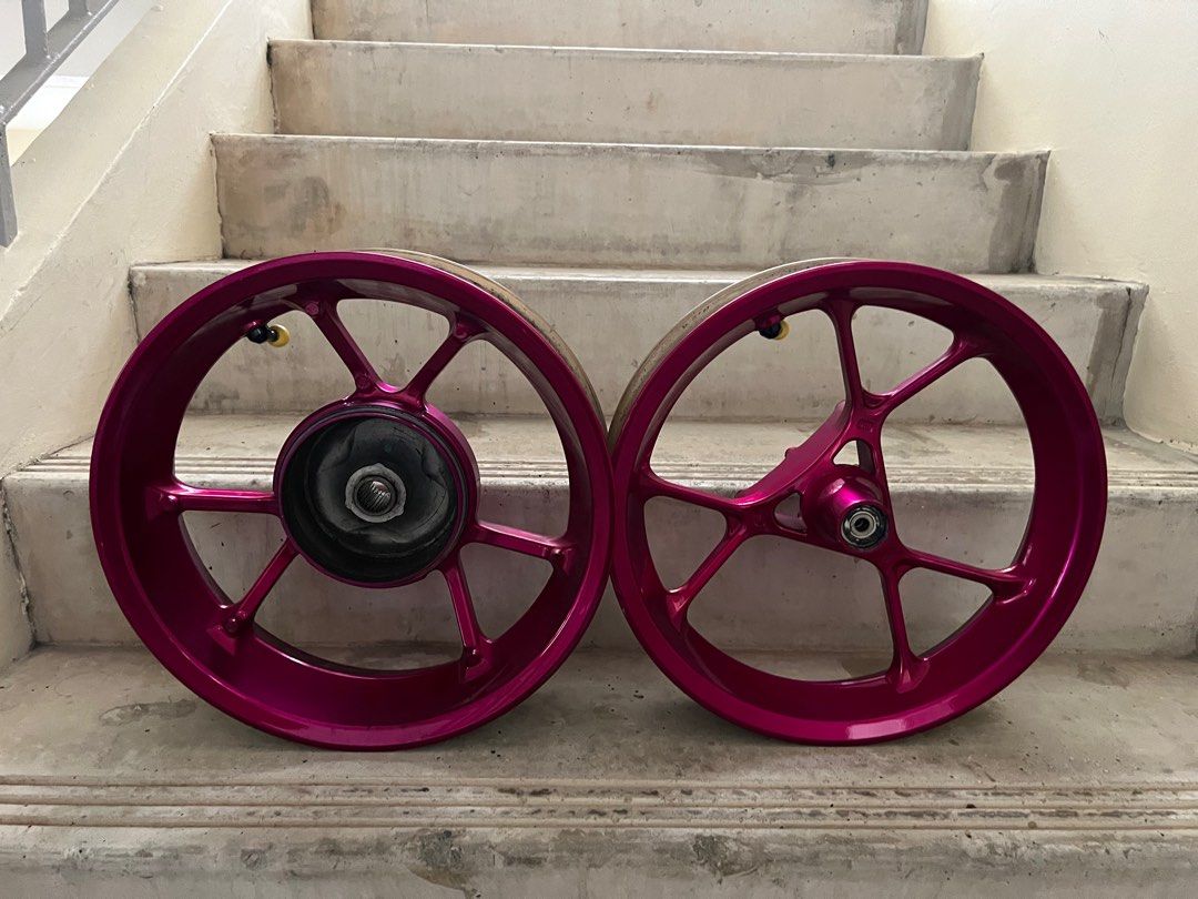 Aerox Magenta Purple Rims, Motorcycles, Motorcycle Accessories on Carousell