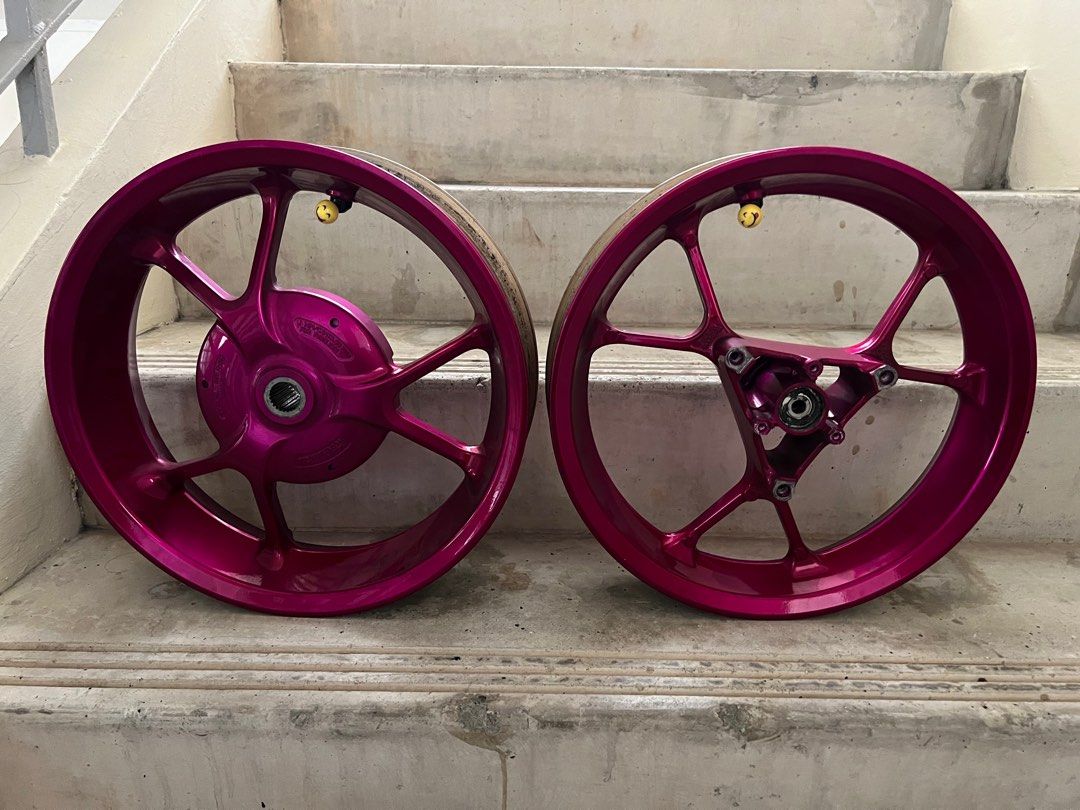 Aerox Magenta Purple Rims, Motorcycles, Motorcycle Accessories on Carousell