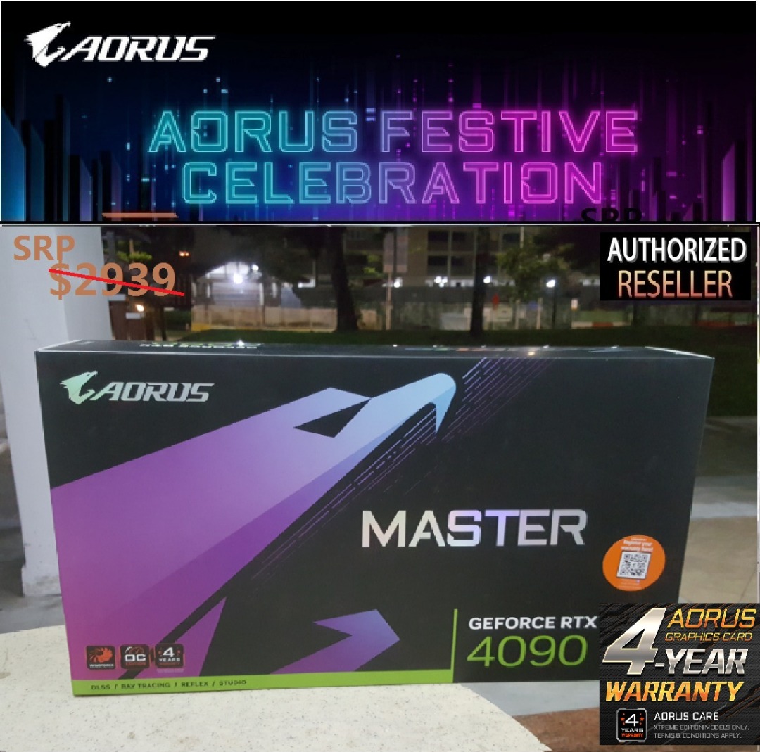 Aorus GeForce RTX 4090 MASTER 24GB GIGABYTE GPU[GV-N4090AORUS M-24GD ...