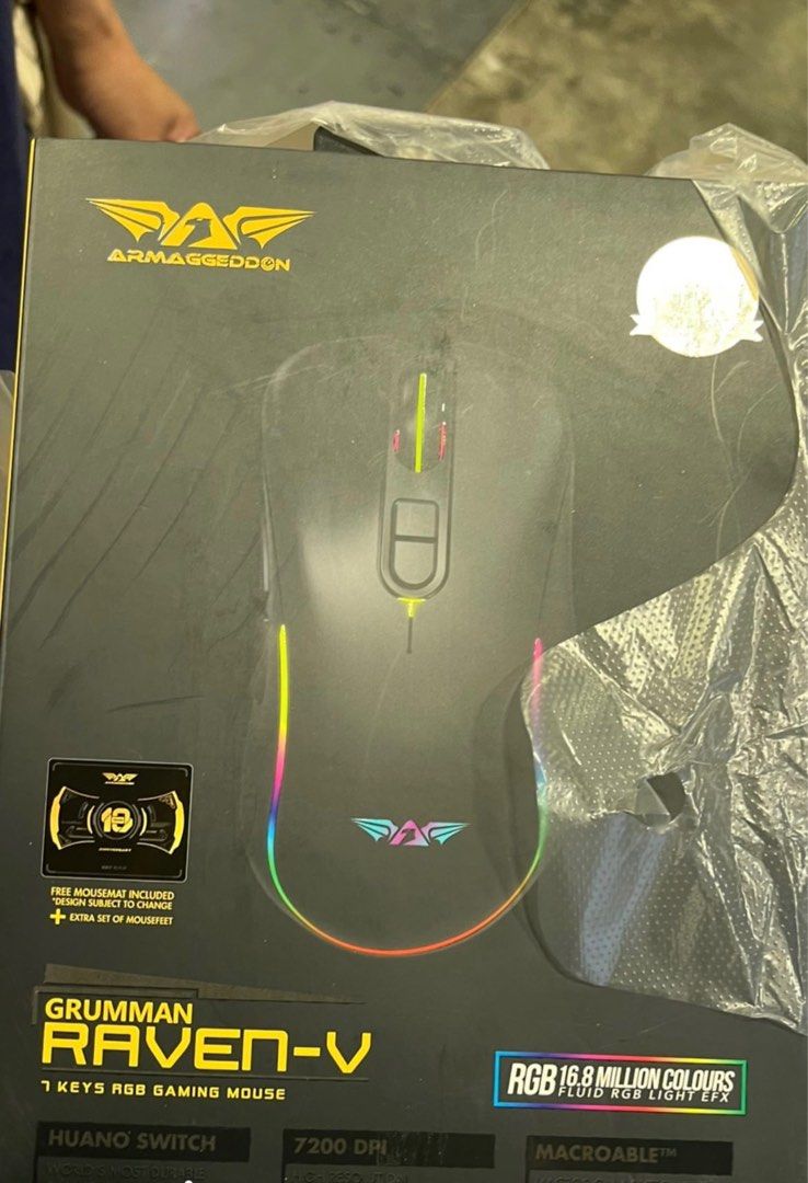 Armaggeddon Grumman Raven-V RGB Wired Gaming Mouse + Mousemat ...