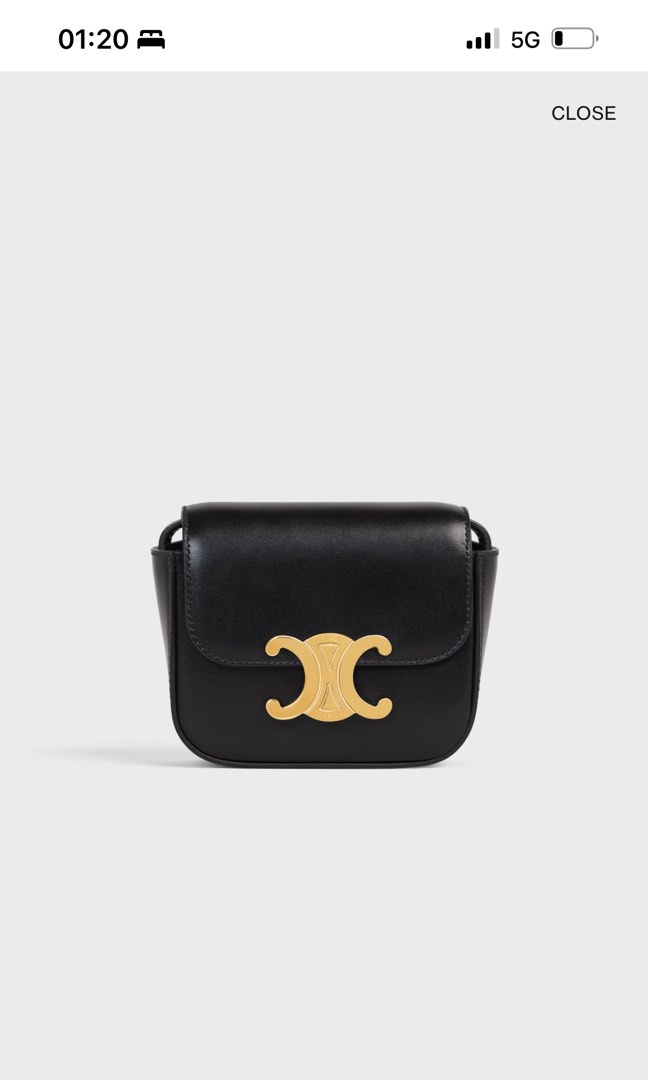 AUTHENTIC: CELINE MINI TRIOMPHE IN SHINY CALFSKIN BLACK, Women's ...