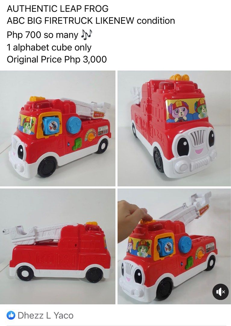Authentic Leap Frog Educational FireTruck, Hobbies & Toys, Toys & Games ...