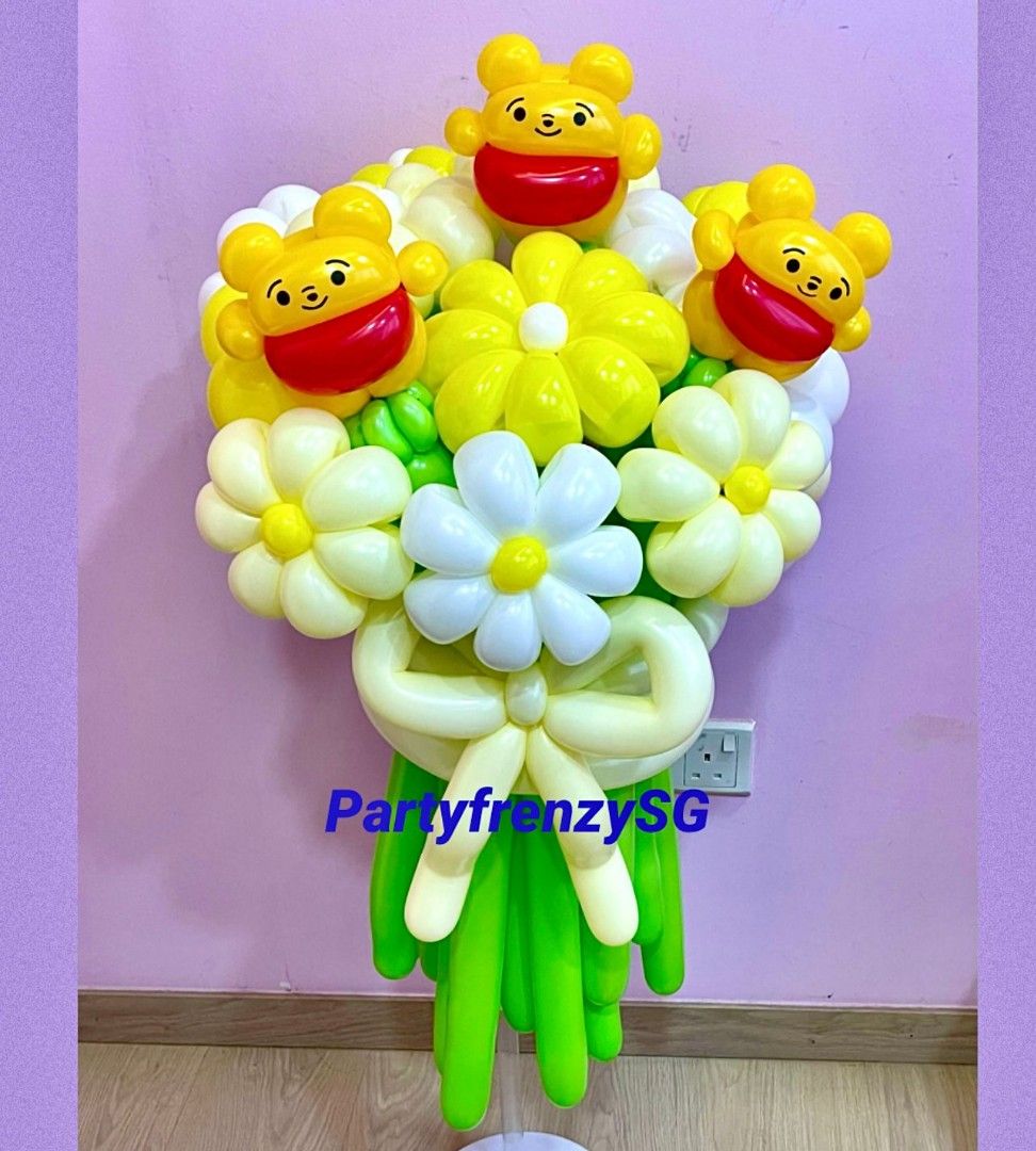 Balloon Cartoon Character Flower Bouquet |Princess | Hero | Winnie Pooh |Pastel Flowers, Hobbies ...
