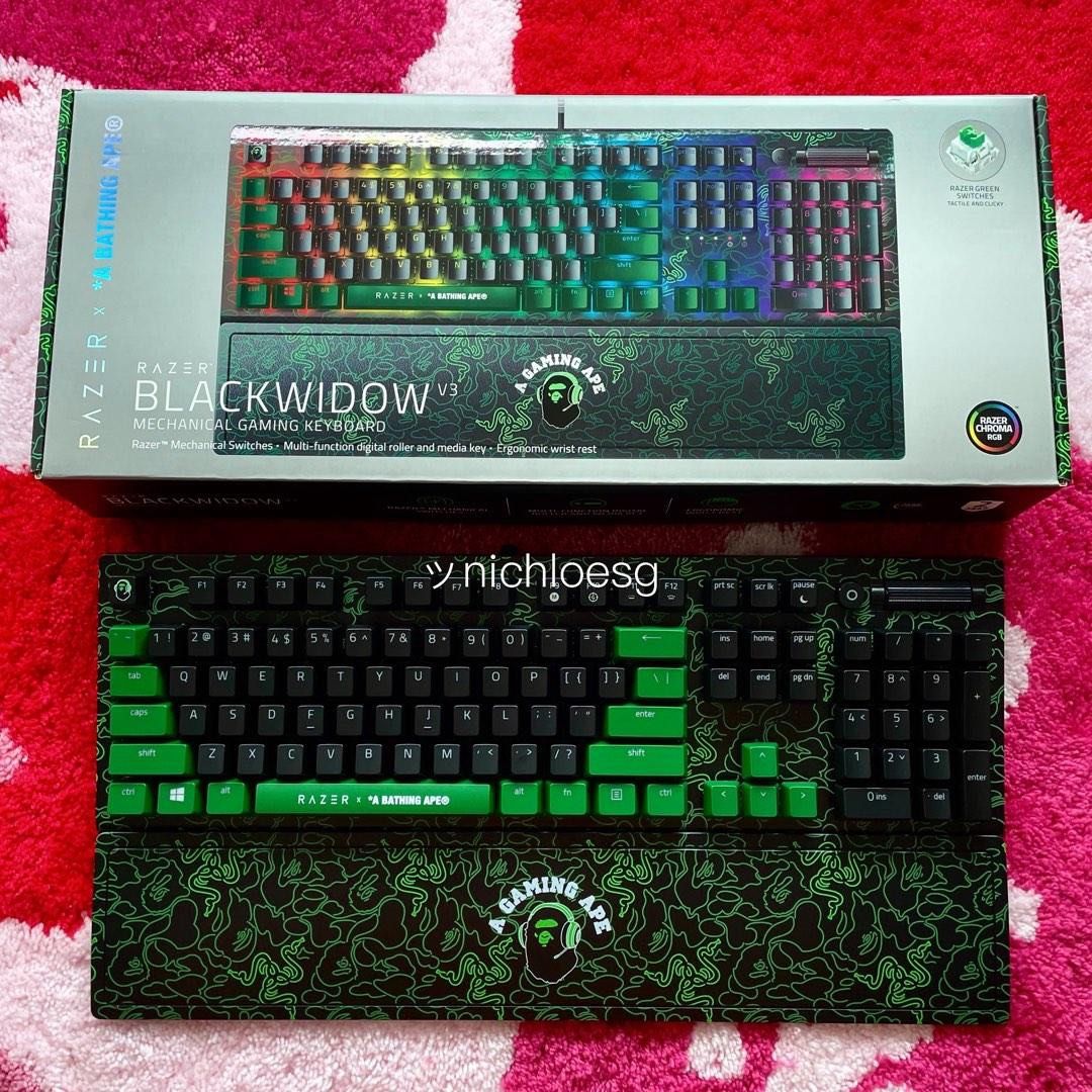 SALE ️BAPE X RAZER NEON CAMO BLACKWIDOW V3, Computers & Tech, Parts ...