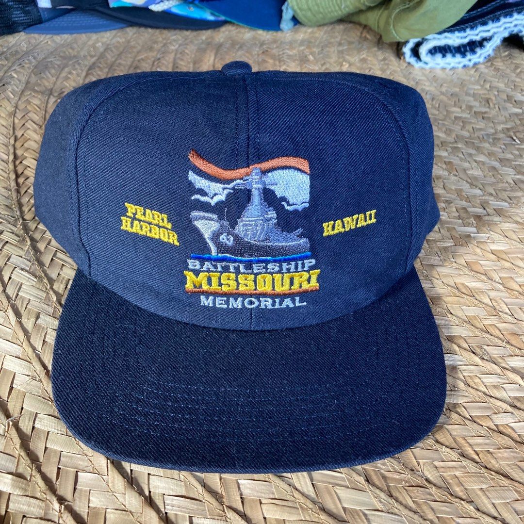 Battleship Missouri Memorial Pearl Harbor Hawaii Snapback Hat Cap ...
