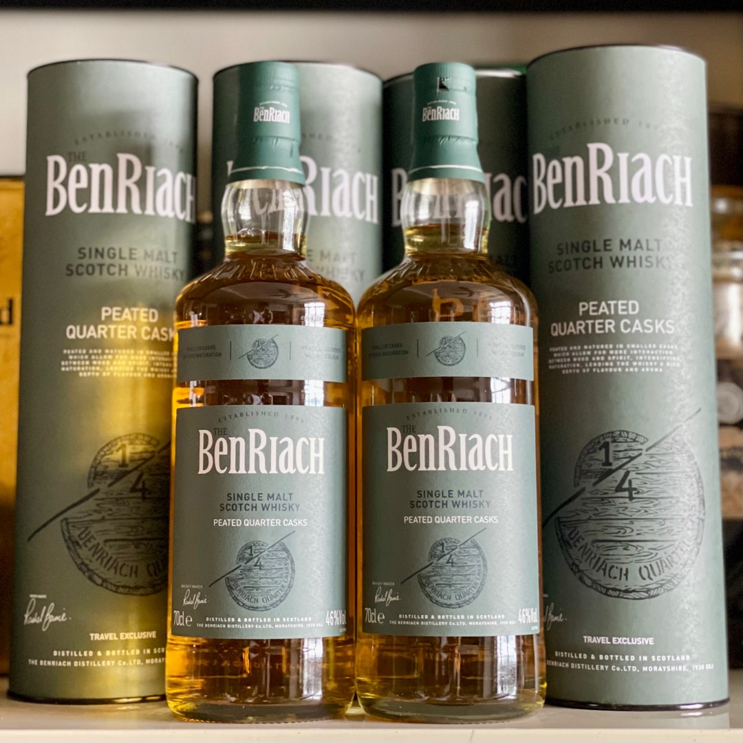 BenRiach Quarter Cask Peated single malt scotch whisky 46% ABV 700ml ...