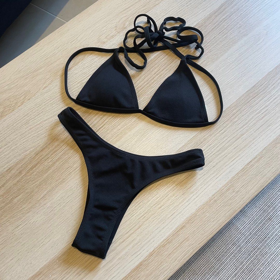 Black Bikini, Women's Fashion, Swimwear, Bikinis & Swimsuits on Carousell