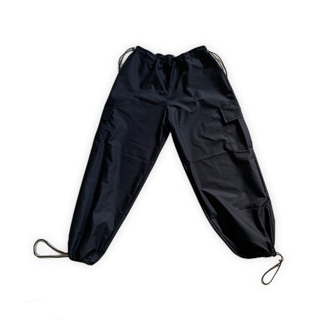 Black Parachute Pants, Women's Fashion, Bottoms, Other Bottoms on Carousell