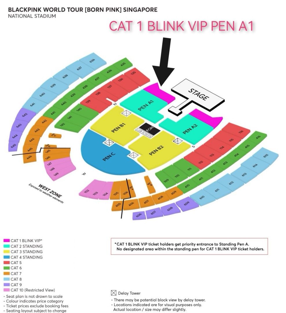 1 VIP Ticket - Blackpink World Tour [Born Pink] Singapore, Tickets ...