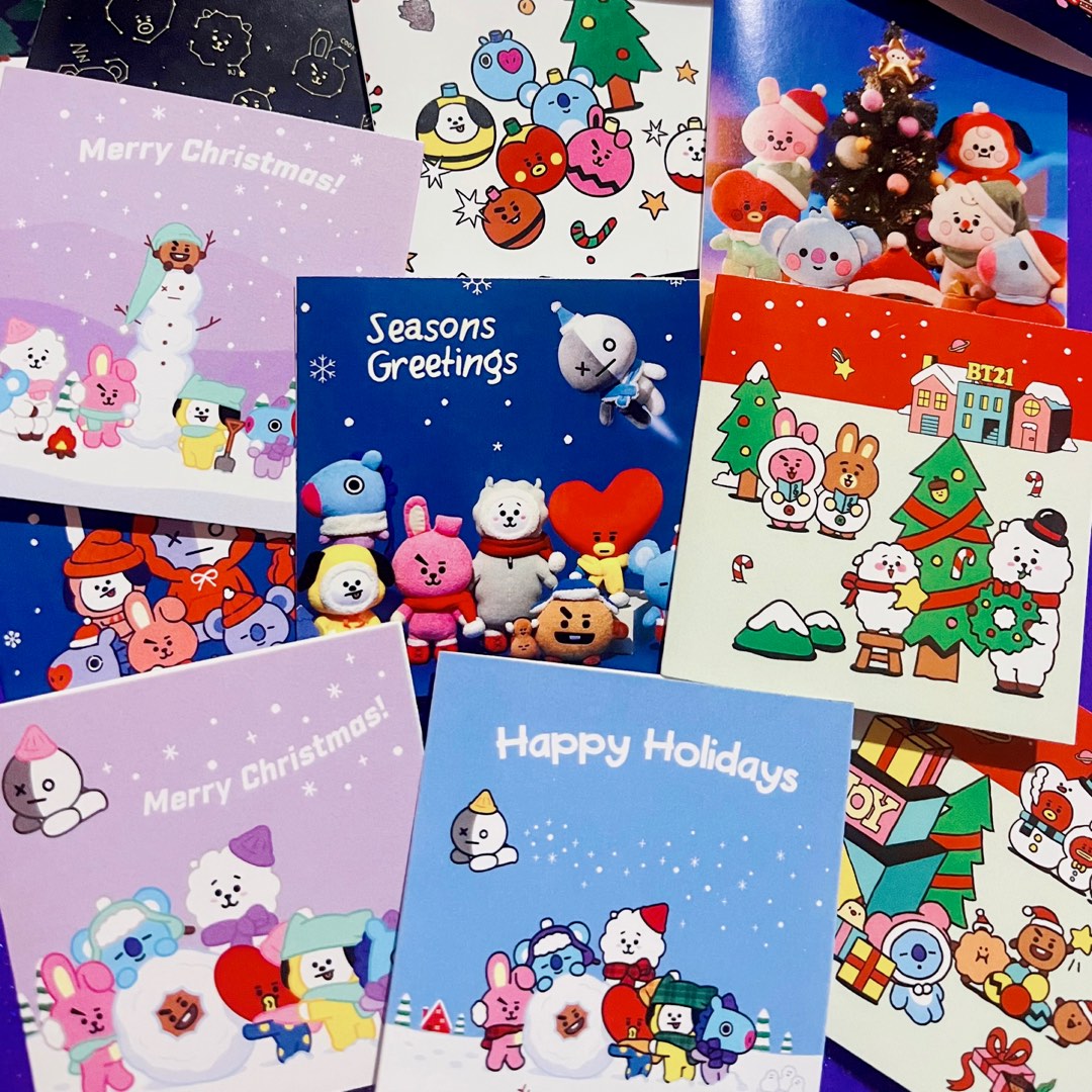 BT21 Folded Christmas Tags, Hobbies & Toys, Stationary & Craft ...