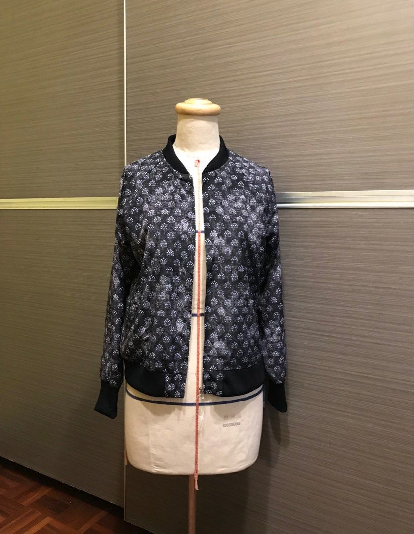 全新日本品牌C'est pas grave 別緻雙層印花休閒外套 秋, 她的時尚, 外套、夾克、大衣在旋轉拍賣