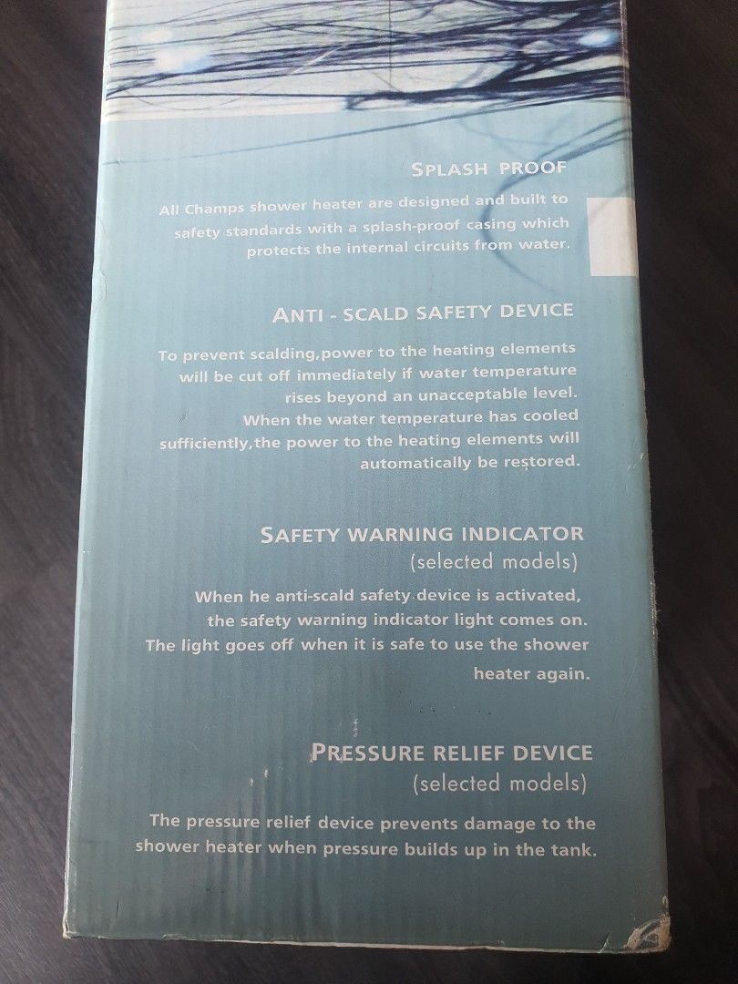 CHAMPS Civic Electric Shower Heater (Shower In Style), TV & Home ...