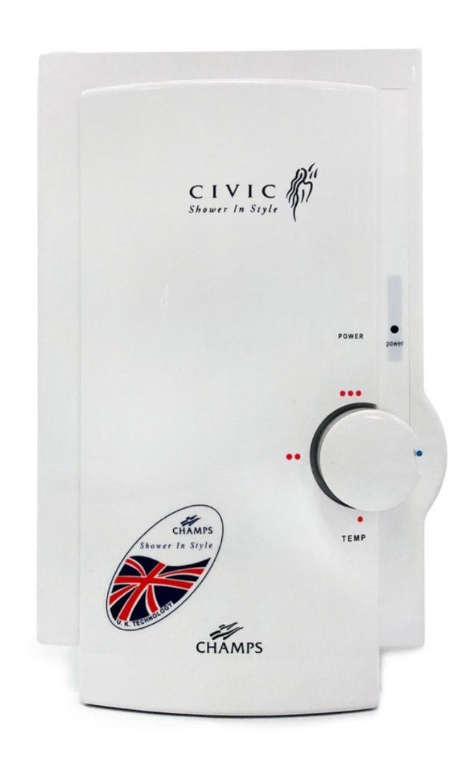 CHAMPS Civic Electric Shower Heater (Shower In Style), TV & Home ...