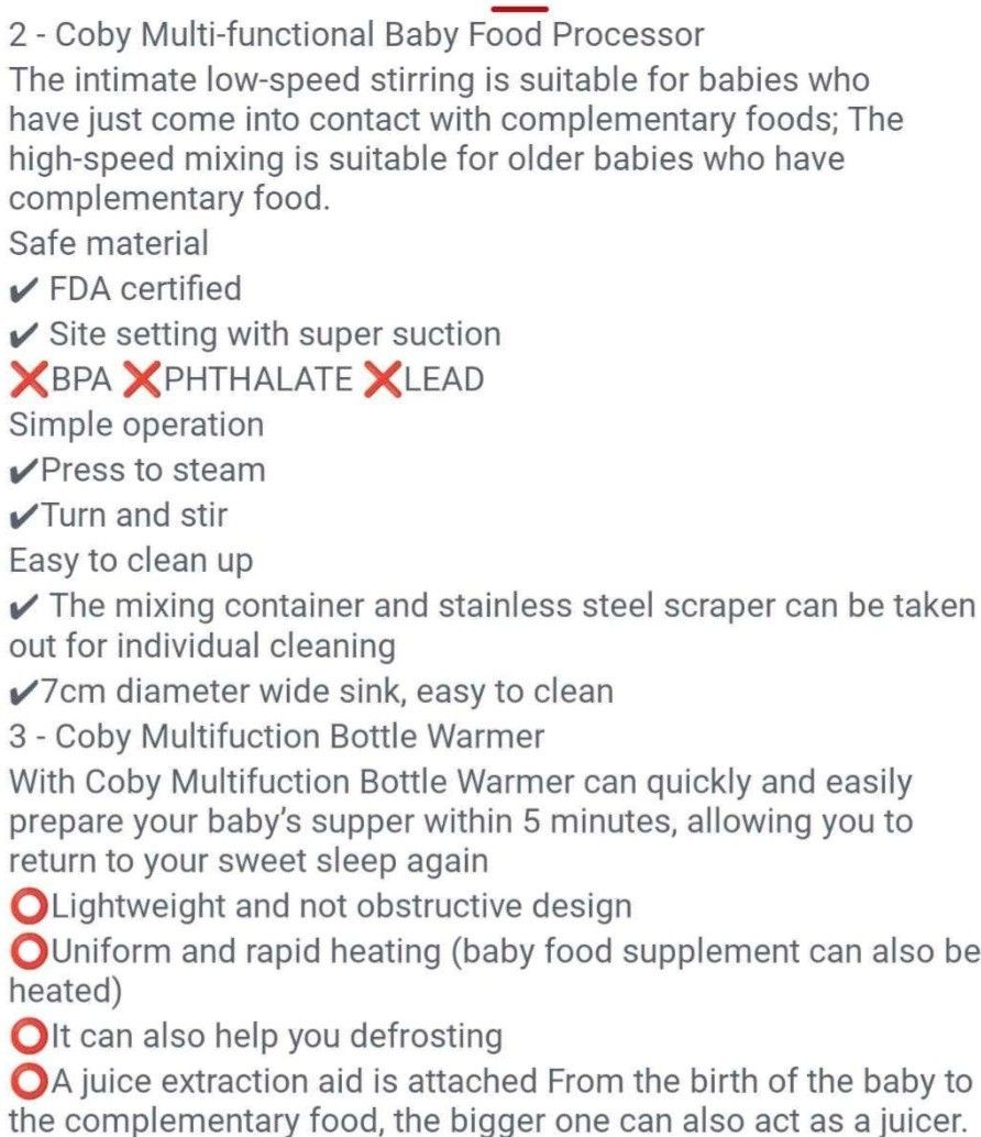 Coby Food Processor & Food Warmer, Babies & Kids, Nursing & Feeding ...