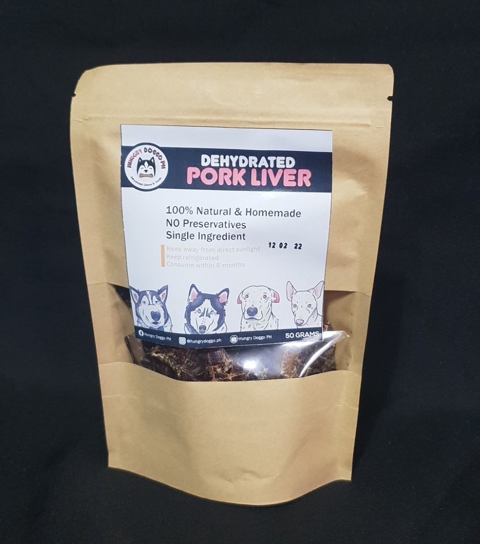 Dehydrated Pork Liver - All Natural dog and cat treats (100g / 50g ...