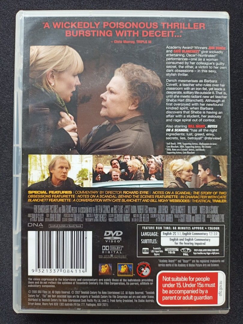 DVD Notes On A Scandal, Hobbies & Toys, Music & Media, CDs & DVDs on ...