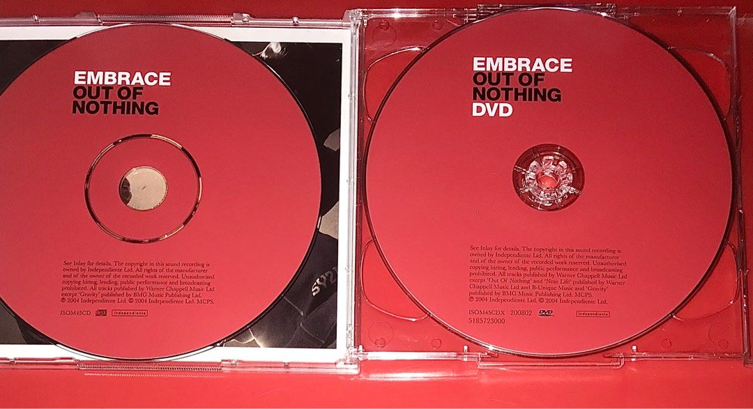 EMBRACE - OUT OF NOTHING CD + DVD, Hobbies & Toys, Music & Media, CDs ...