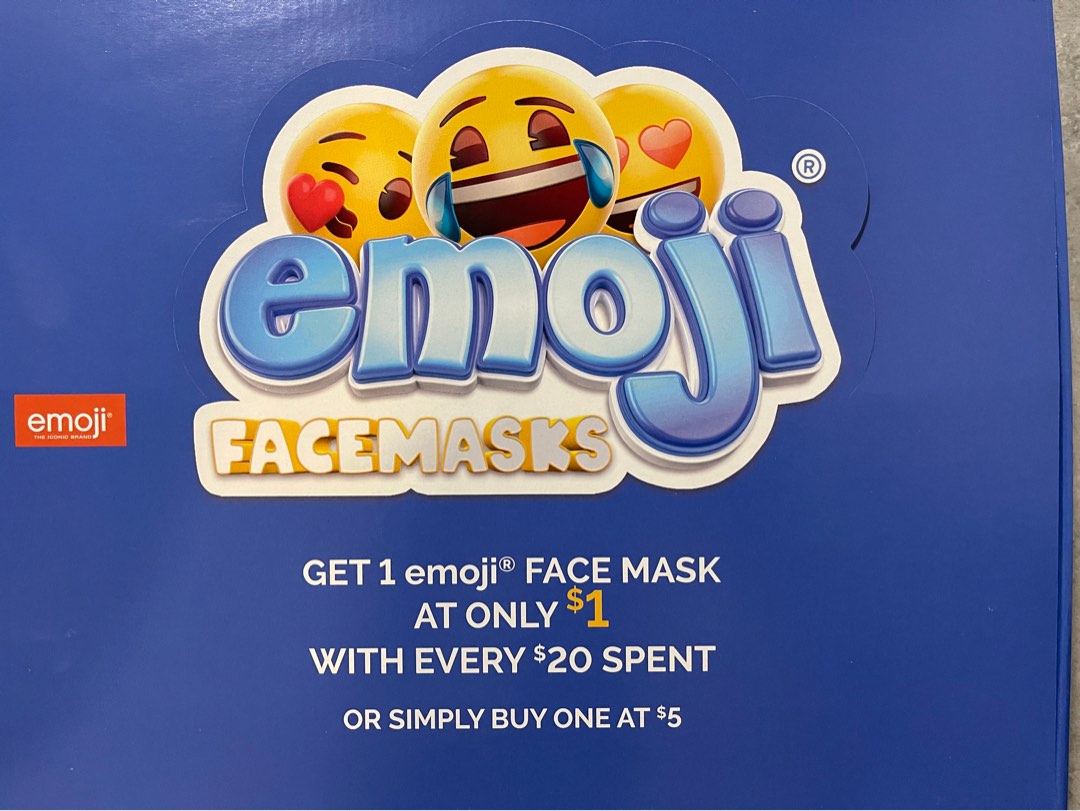 Emoji Mask, Health & Nutrition, Face Masks & Face Shields on Carousell