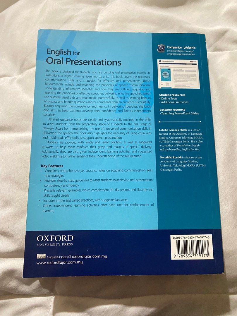 ENGLISH FOR ORAL PRESENTATIONS, Hobbies & Toys, Books & Magazines ...