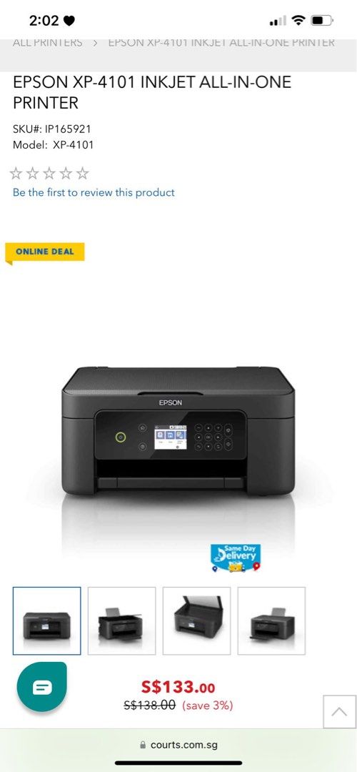 EPSON XP-4101 INKJET ALL-IN-ONE PRINTER Condition 8/10 $50, Computers ...