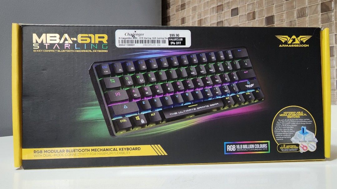 Gaming Keyboard (Mechanical&Bluetooth), Armaggeddon MBA-61R STARLING ...