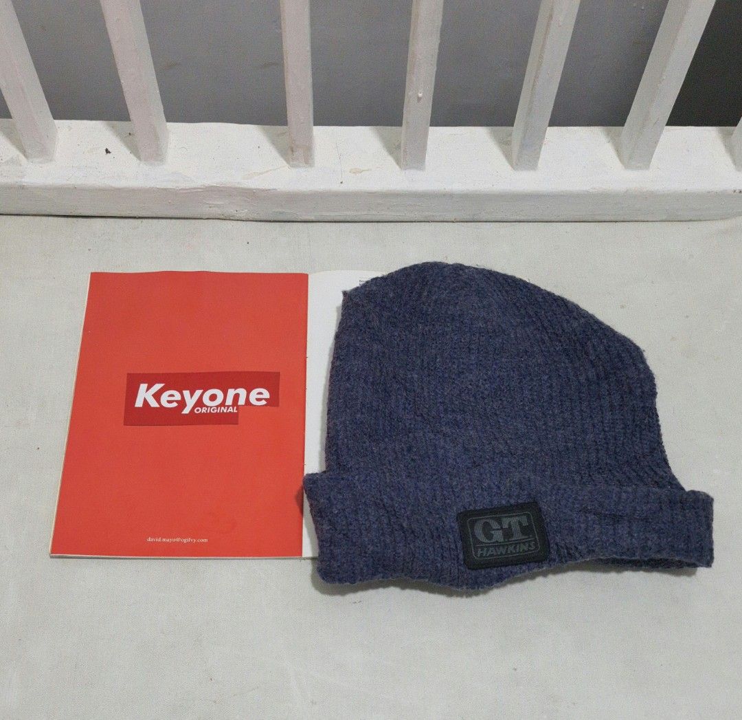 GT Hawkins Navy Rib Beanie Original, Fesyen Pria, Aksesoris, Topi di ...