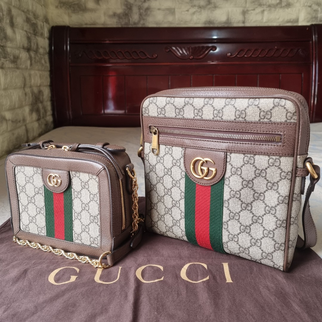 Gucci Ophidia Messenger Small and Ophidia Trunk Vanity Mini Bag Couple ...