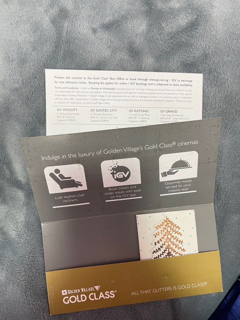 GV gold class ticket, Tickets & Vouchers, Vouchers on Carousell