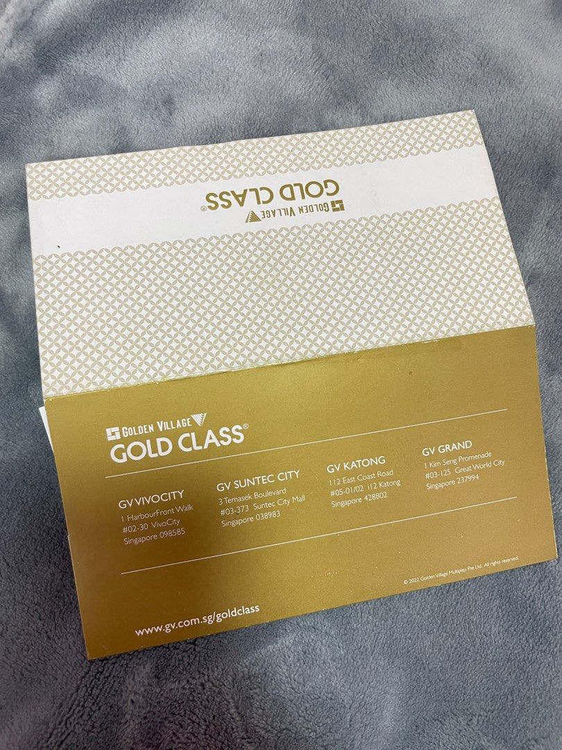 GV gold class ticket, Tickets & Vouchers, Vouchers on Carousell